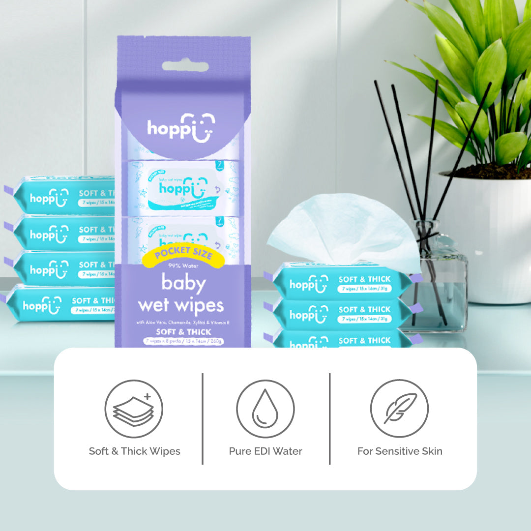[Carton] Hoppi Mini Baby Wet Wipes (7 Wipes x 192 Packs) – Hoppi Global